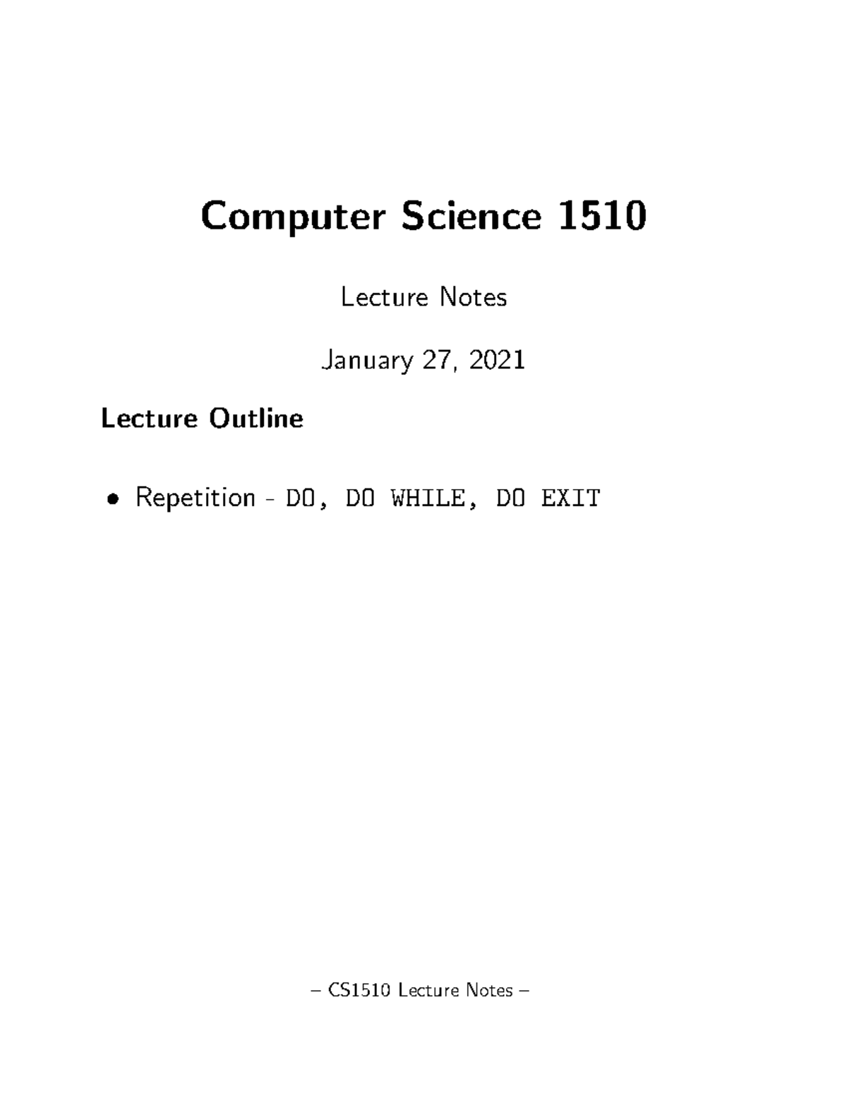 Lecture 08 An Intro Programming Scientific Computations - Computer ...