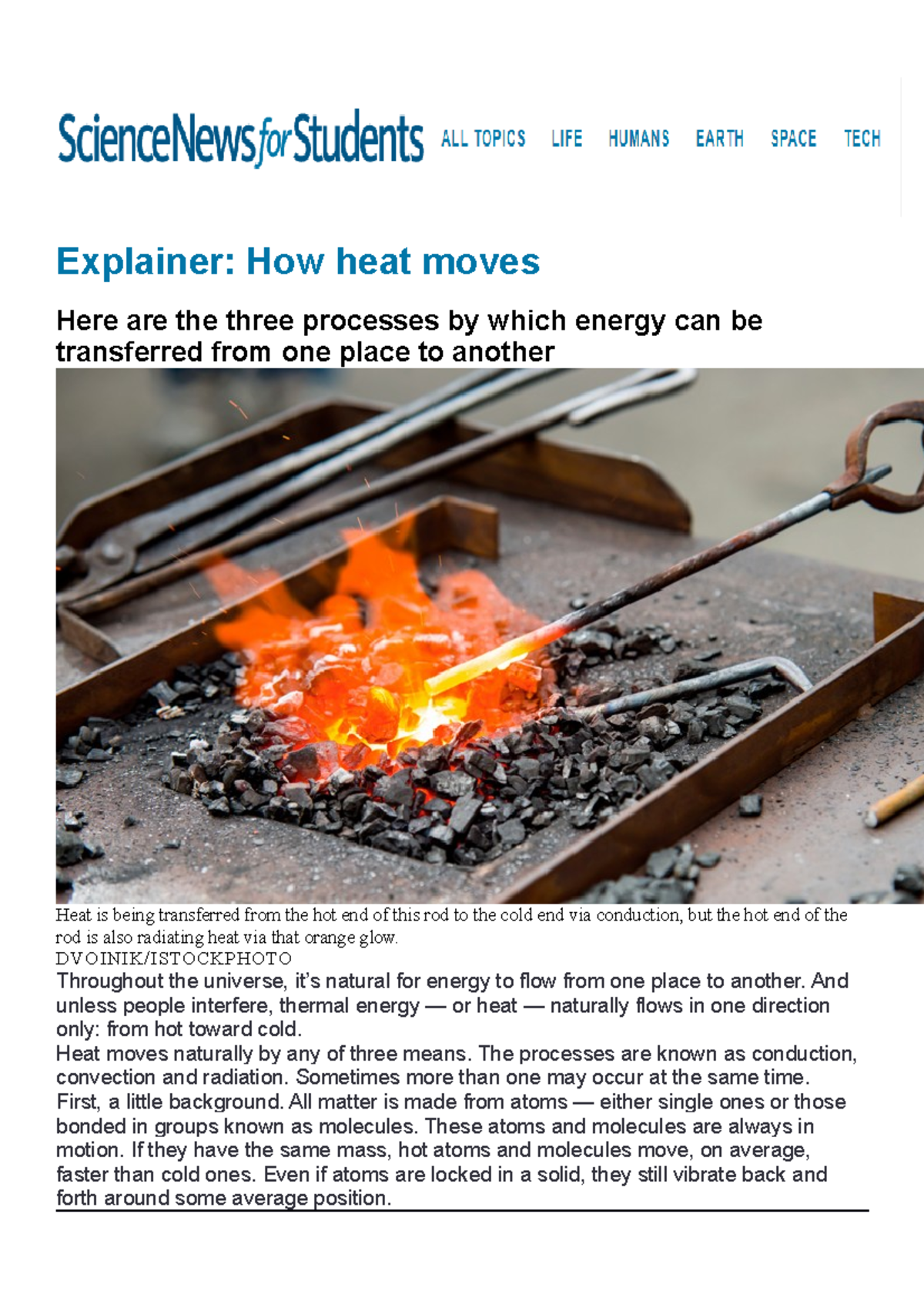 How Heat Move - Explainer - Explainer: How heat moves Here are the ...