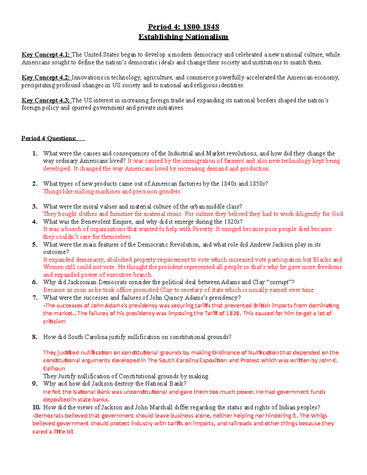 AP Period 4 Activities Packet 1 - APUSH2021 - Harvard - Studocu