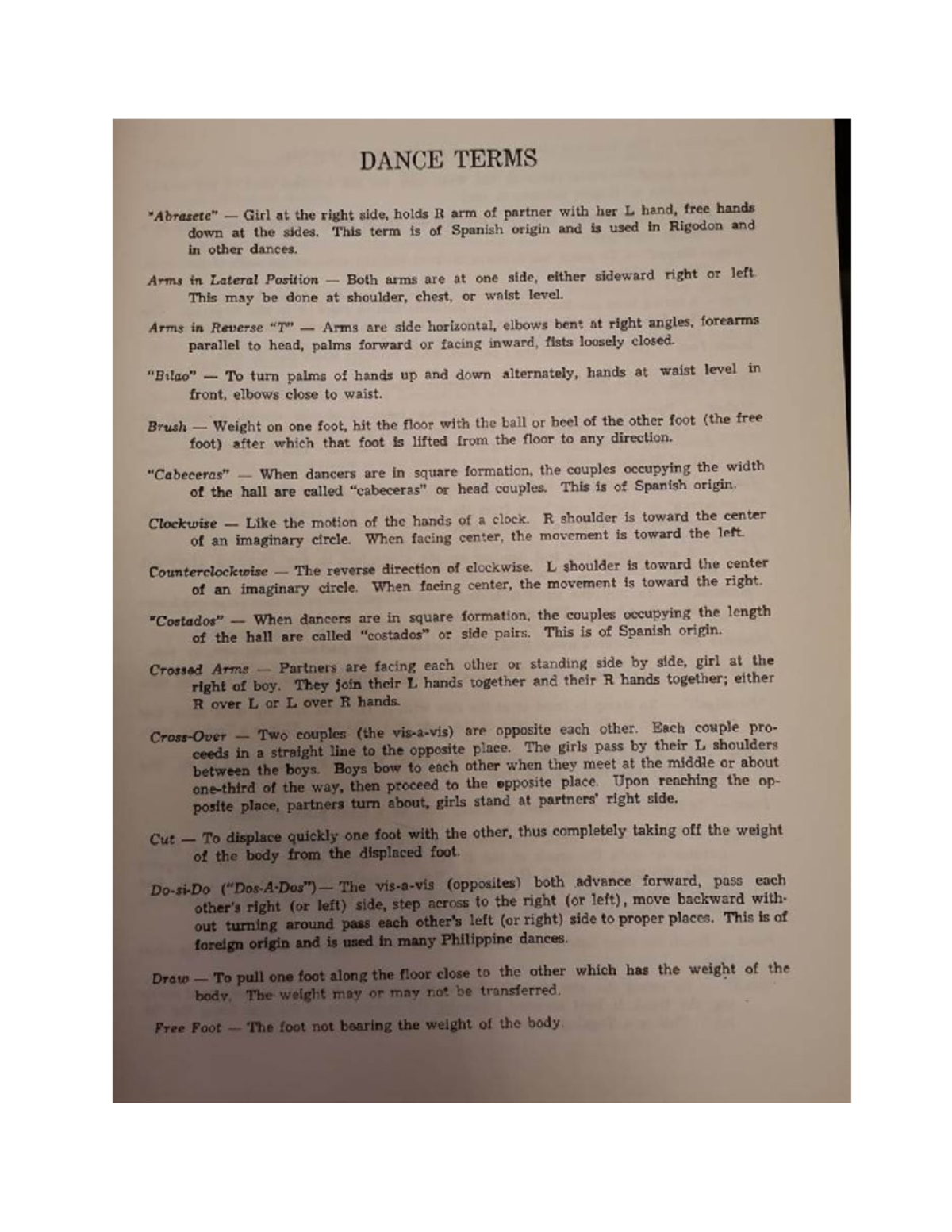 Dance Terms in Follk Dance - DANCE TERMS Girl at the right side, holds ...