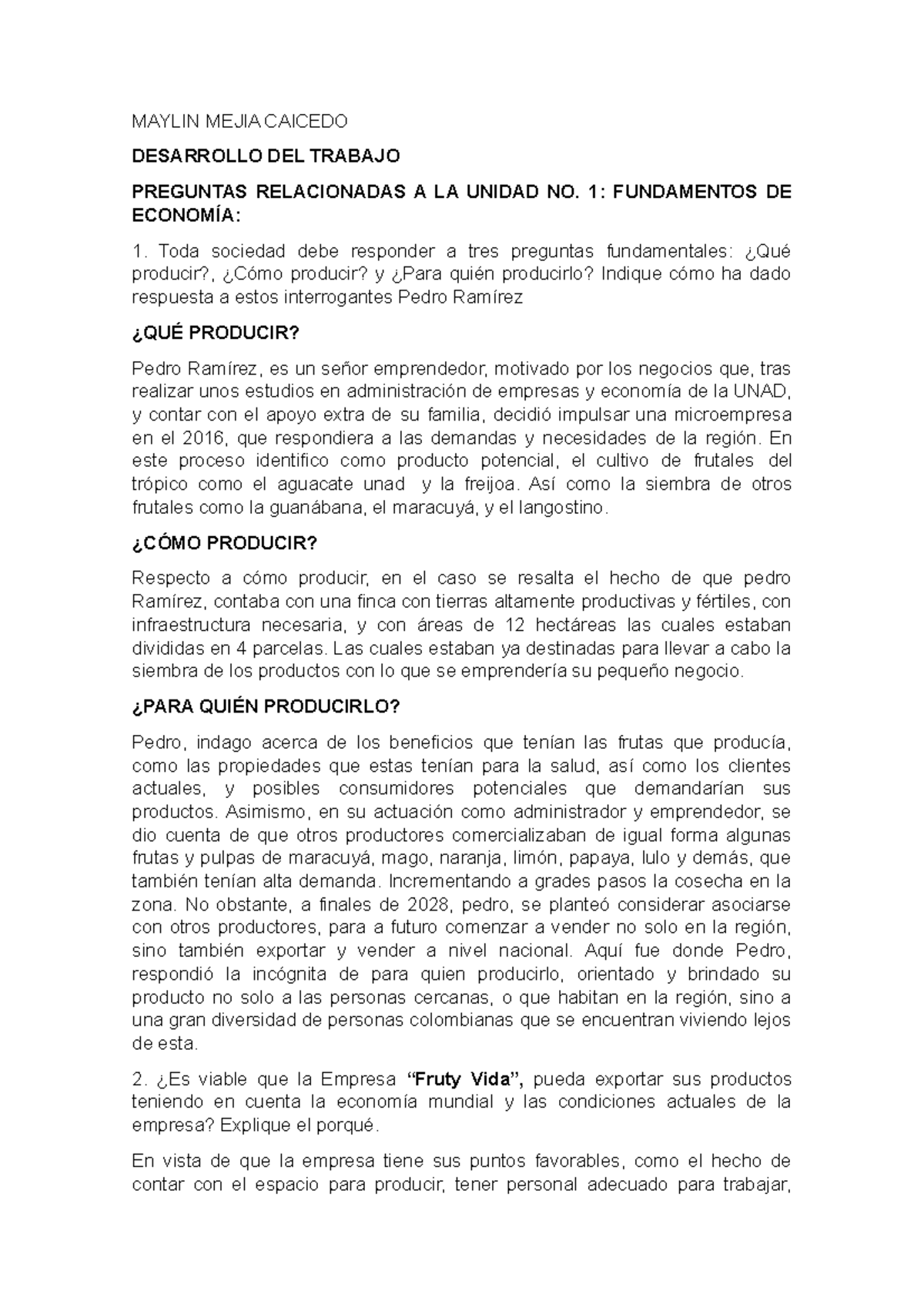 Desarrollo DEL Trabajo - MAYLIN MEJIA CAICEDO DESARROLLO DEL TRABAJO ...