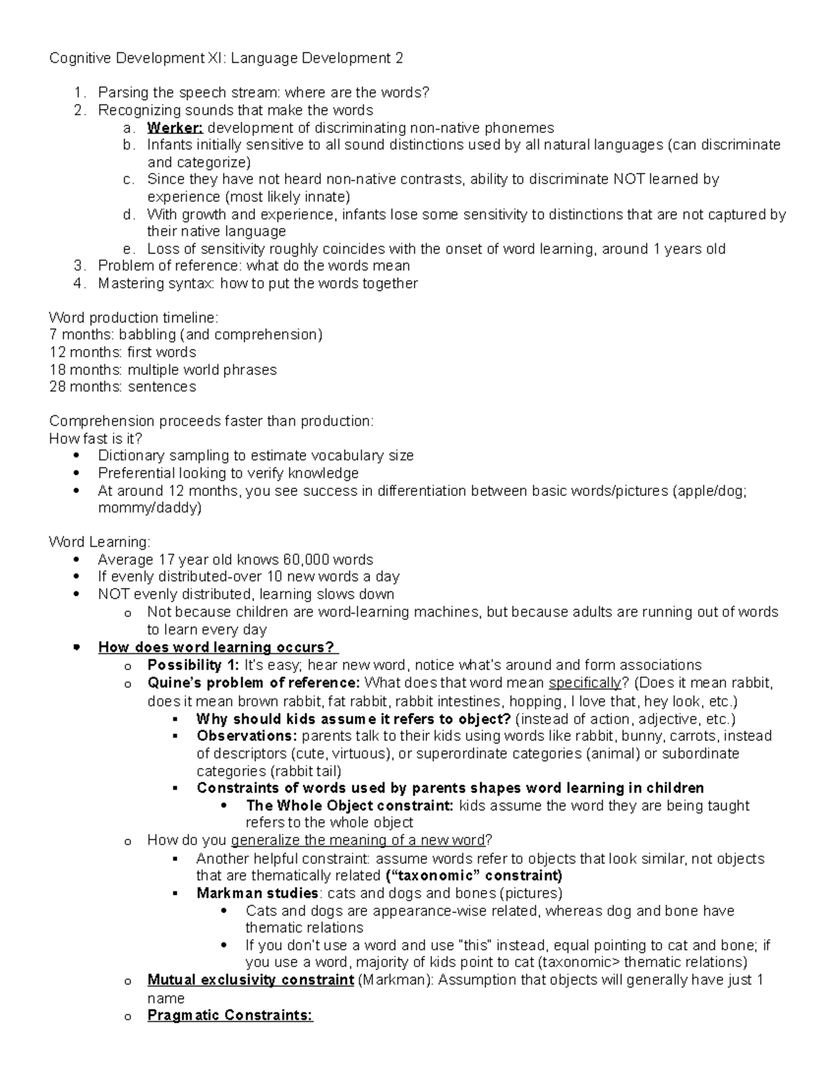 2015 1028 - Lecture notes - Cognitive Development XI: Language ...