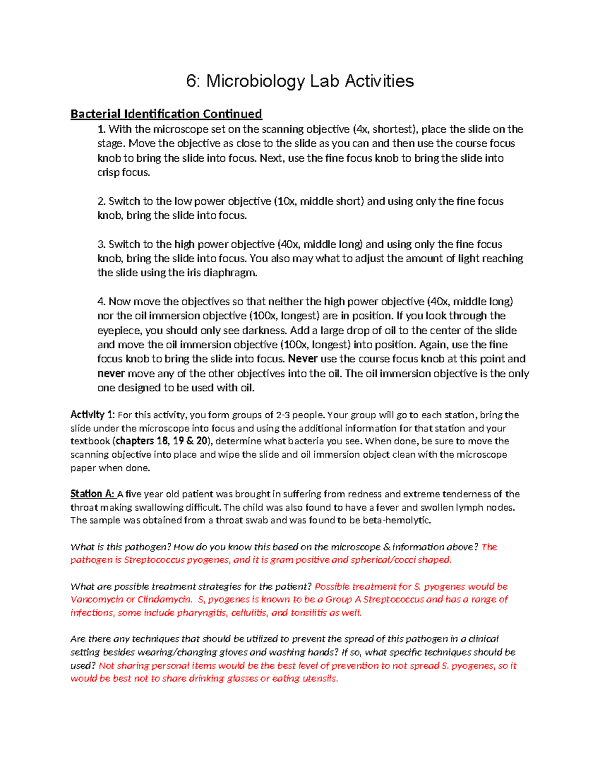 6 Microbiology Lab Assignment revised 2 - 6: Microbiology Lab ...