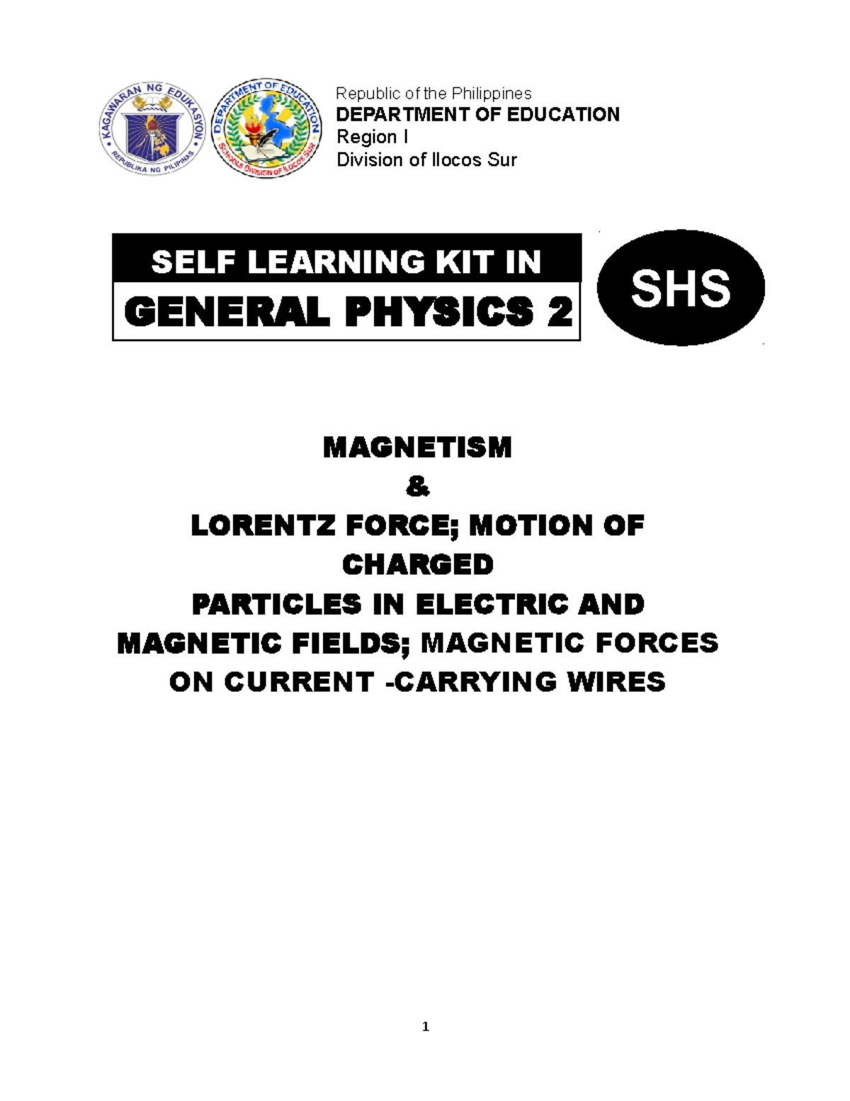 SLK Q2W1 General Physics 2 - Republic of the Philippines DEPARTMENT OF ...