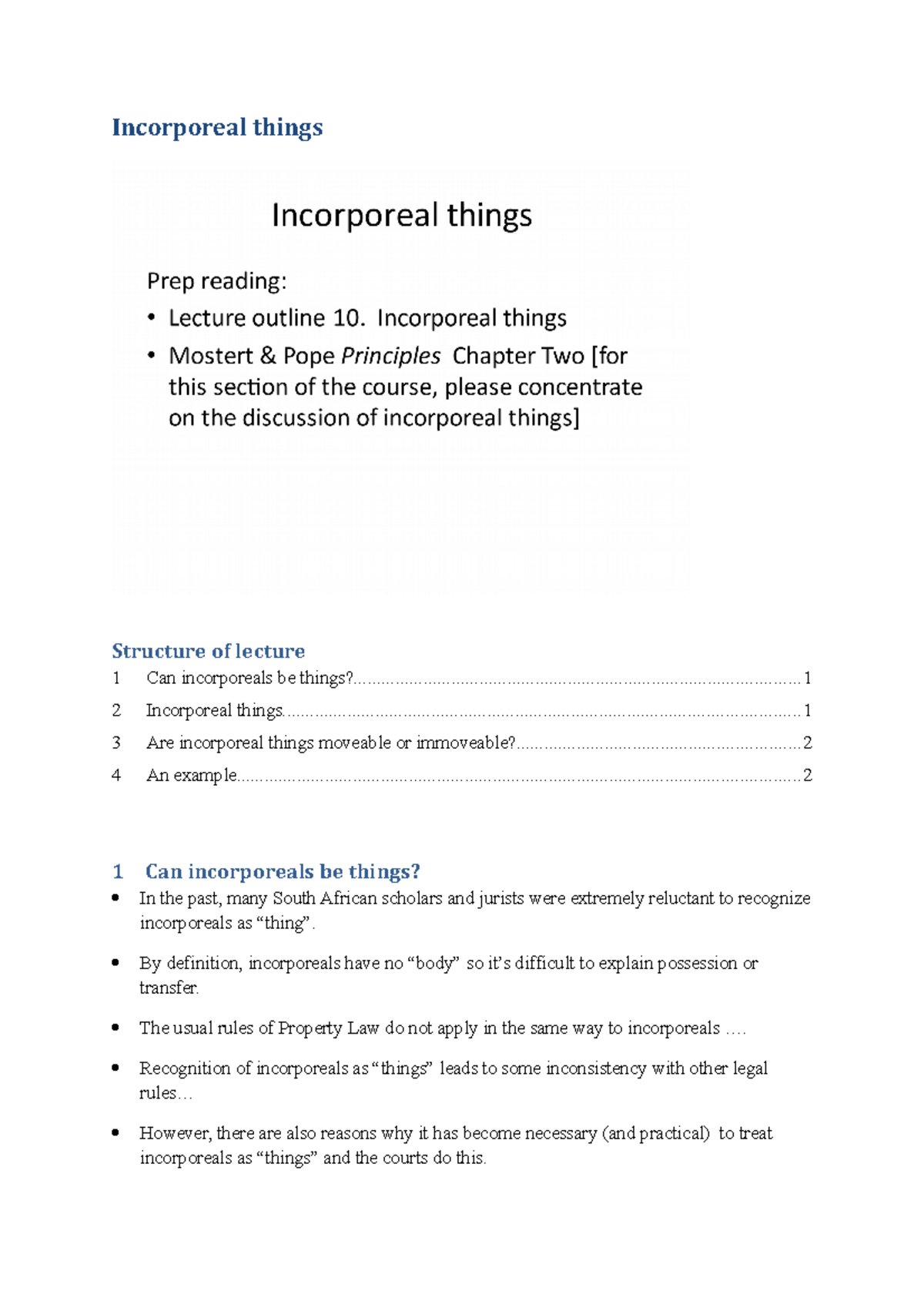 11 Incorporeal things - Check out these property notes - Incorporeal ...