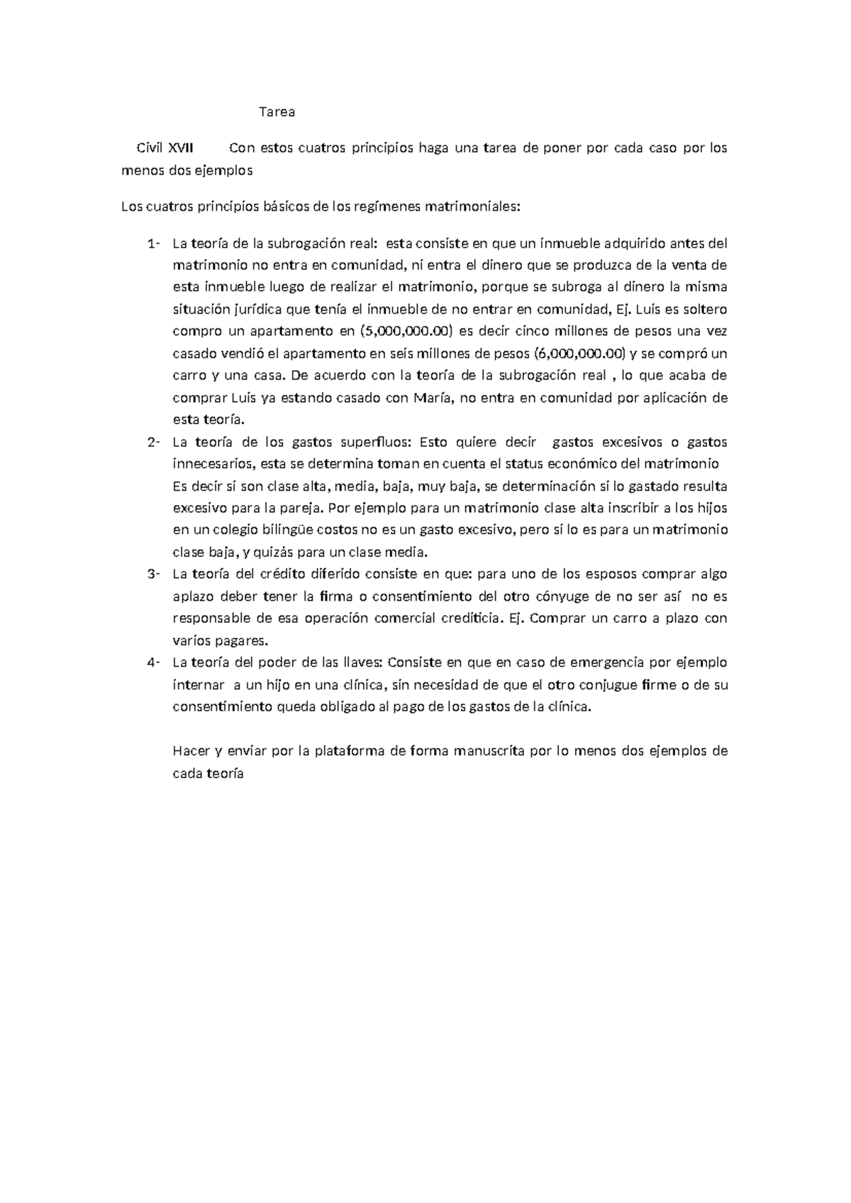 Los cuatro principios b Ã¡sicos - Tarea Civil XVII Con estos cuatros principios haga una tarea ...