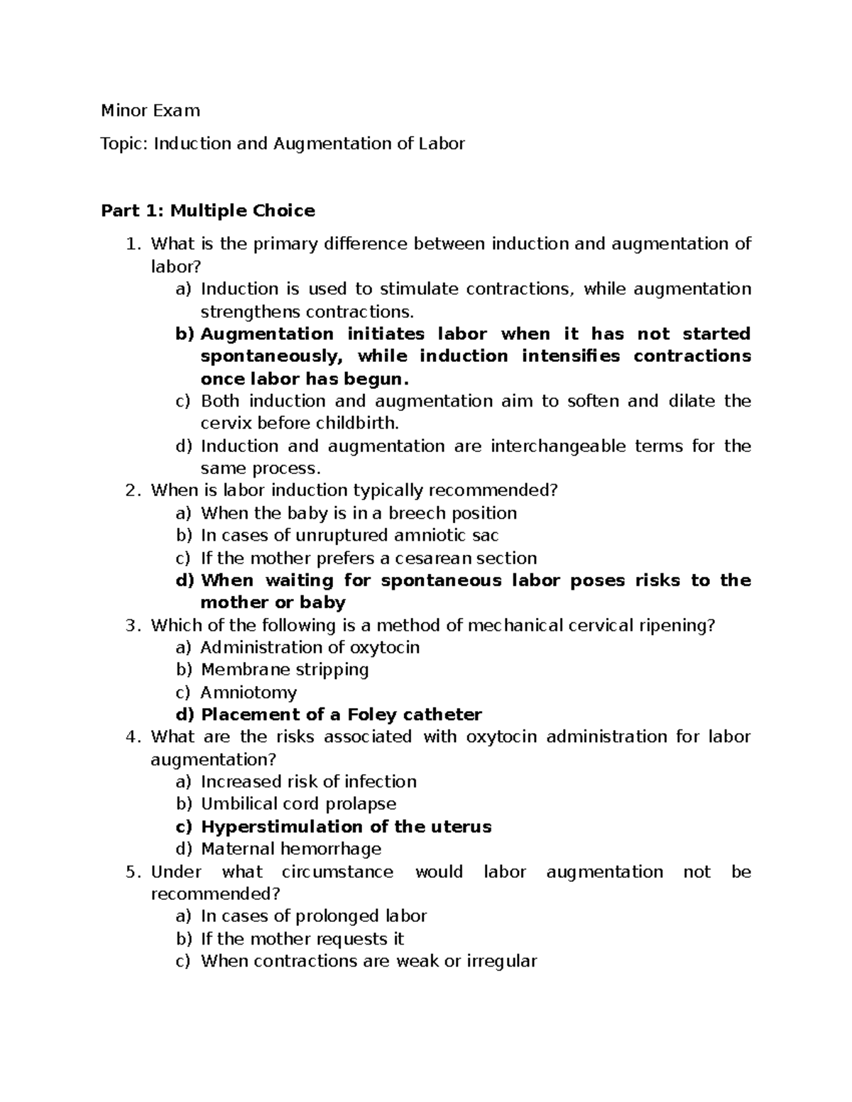 Minor-exam - rle - Minor Exam Topic: Induction and Augmentation of ...