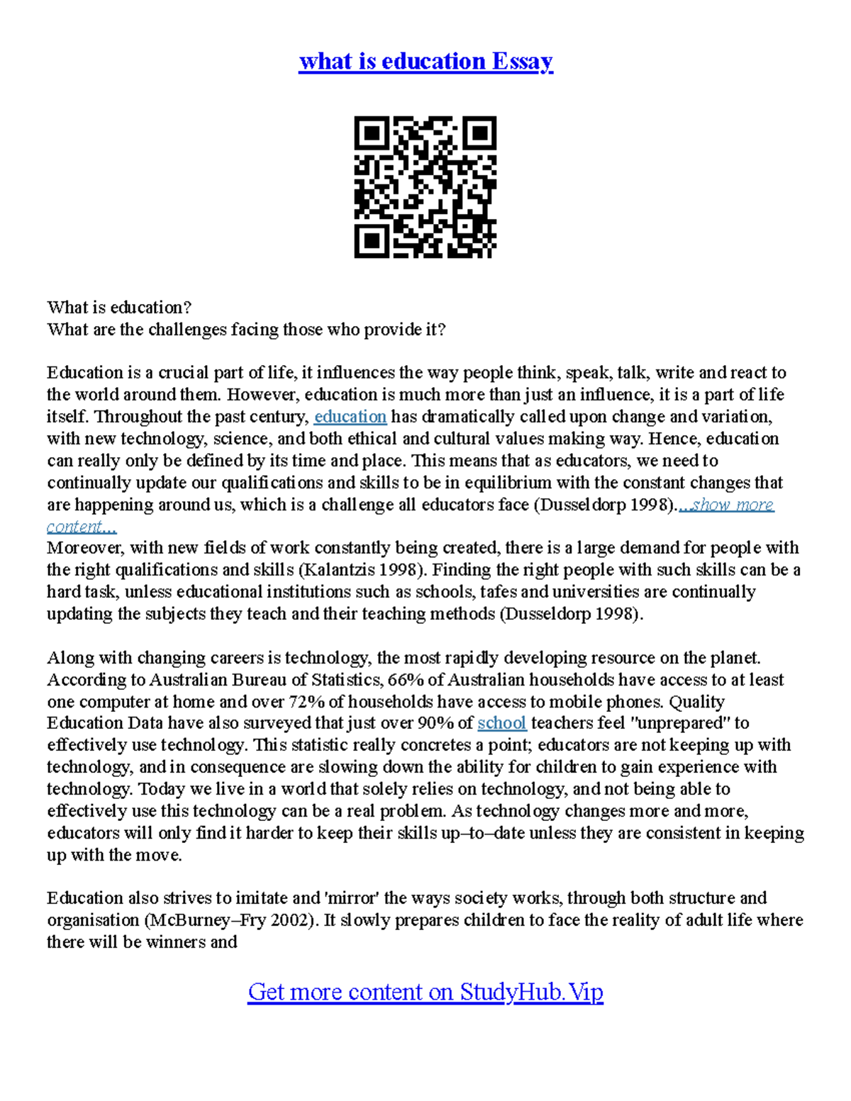 Essay On Coeducation - what is education Essay What is education? What ...