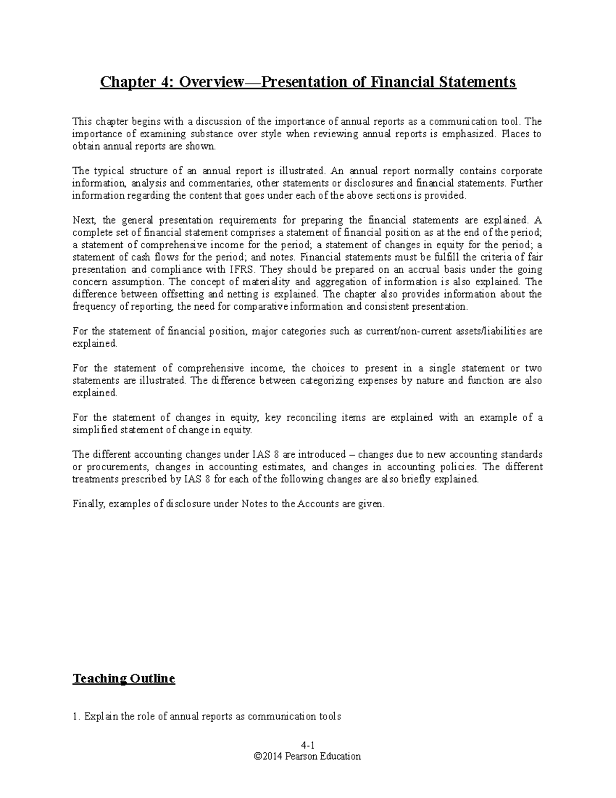 chapter 4 summary - Chapter 4: Overview—Presentation of Financial ...