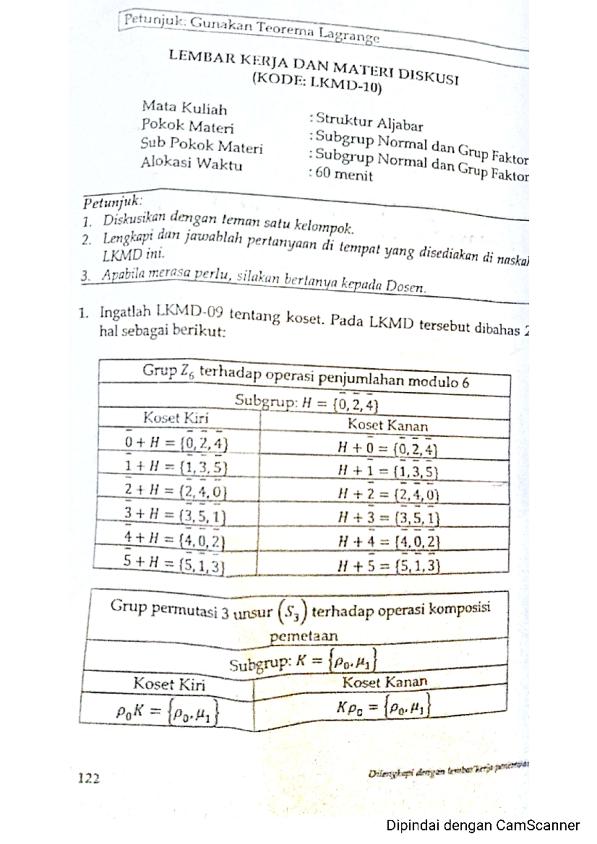 LKMD 10 Latihan 6 - .... - Teori Grup - Studocu