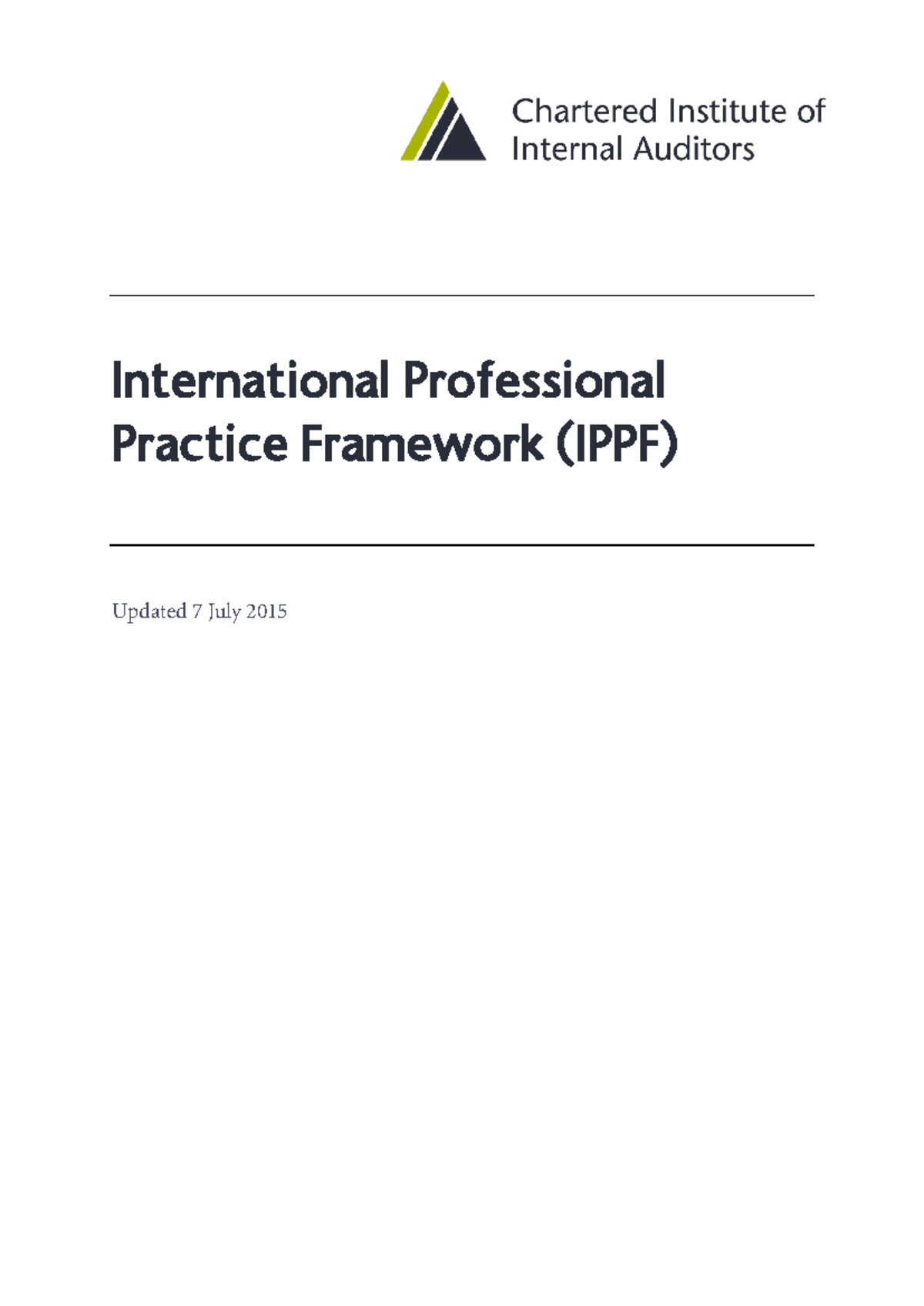 International Professional Practice Framework ippf - International ...