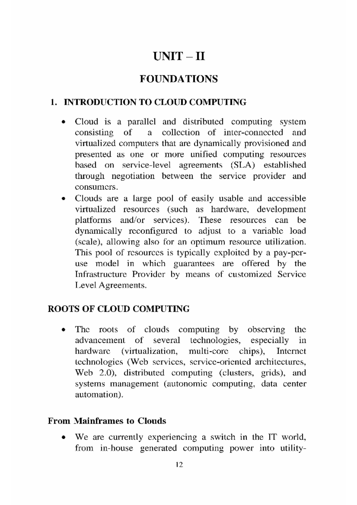 Foundations - Cloud Computing - Studocu