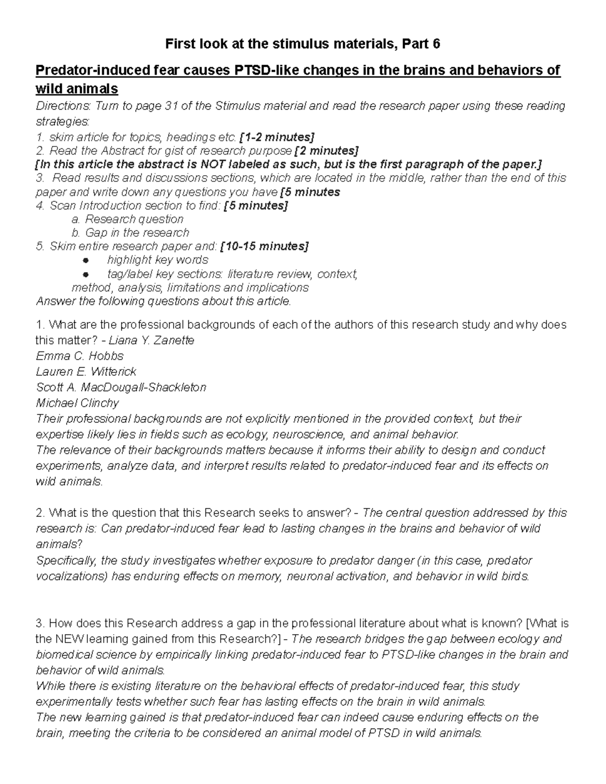Copy of First Look At The Stimulus Materials PT 6 - First look at the stimulus materials, Part 6 ...