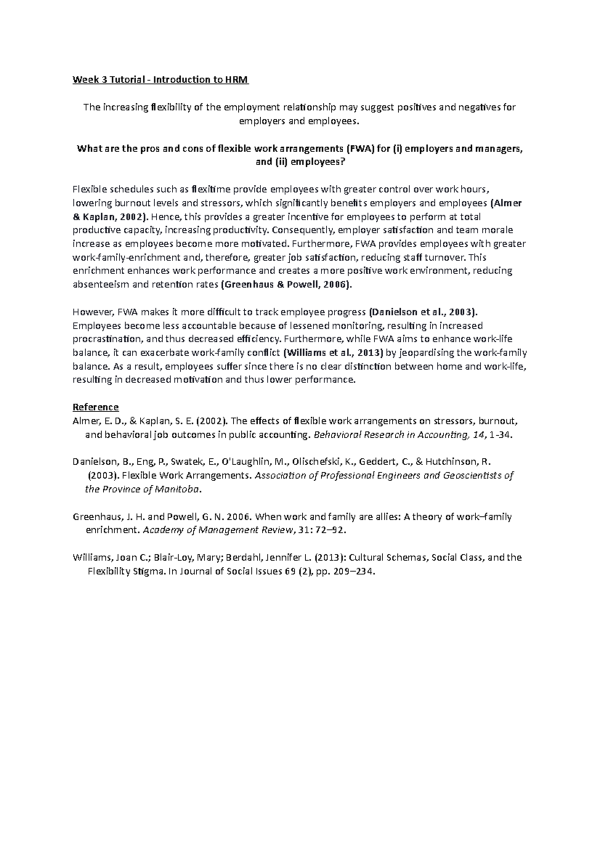 Week 3 Tutorial - How do HRM managers see the world - Week 3 Tutorial ...
