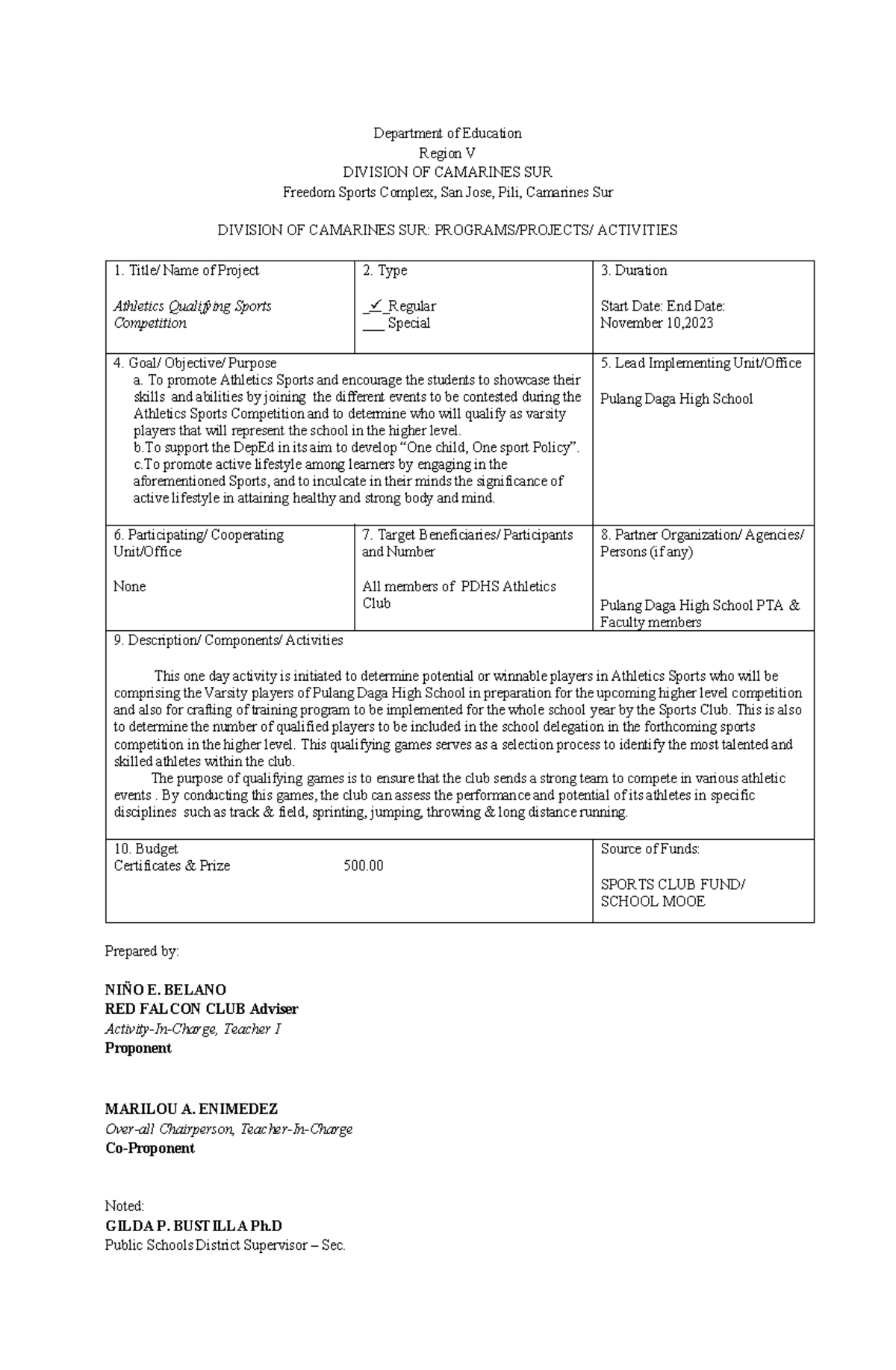 Project-Proposal-Red Falcon Sports Competition - Department of ...