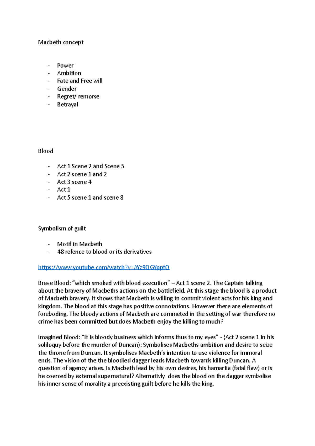 Macbeth themes revision - Macbeth concept Power Ambition Fate and Free ...