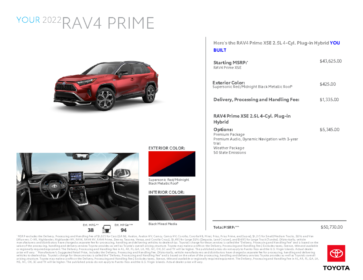 2022 RAV4 Prime - This is a RAV4. - YOUR 2022 RAV4 PRIME EXTERIOR COLOR ...