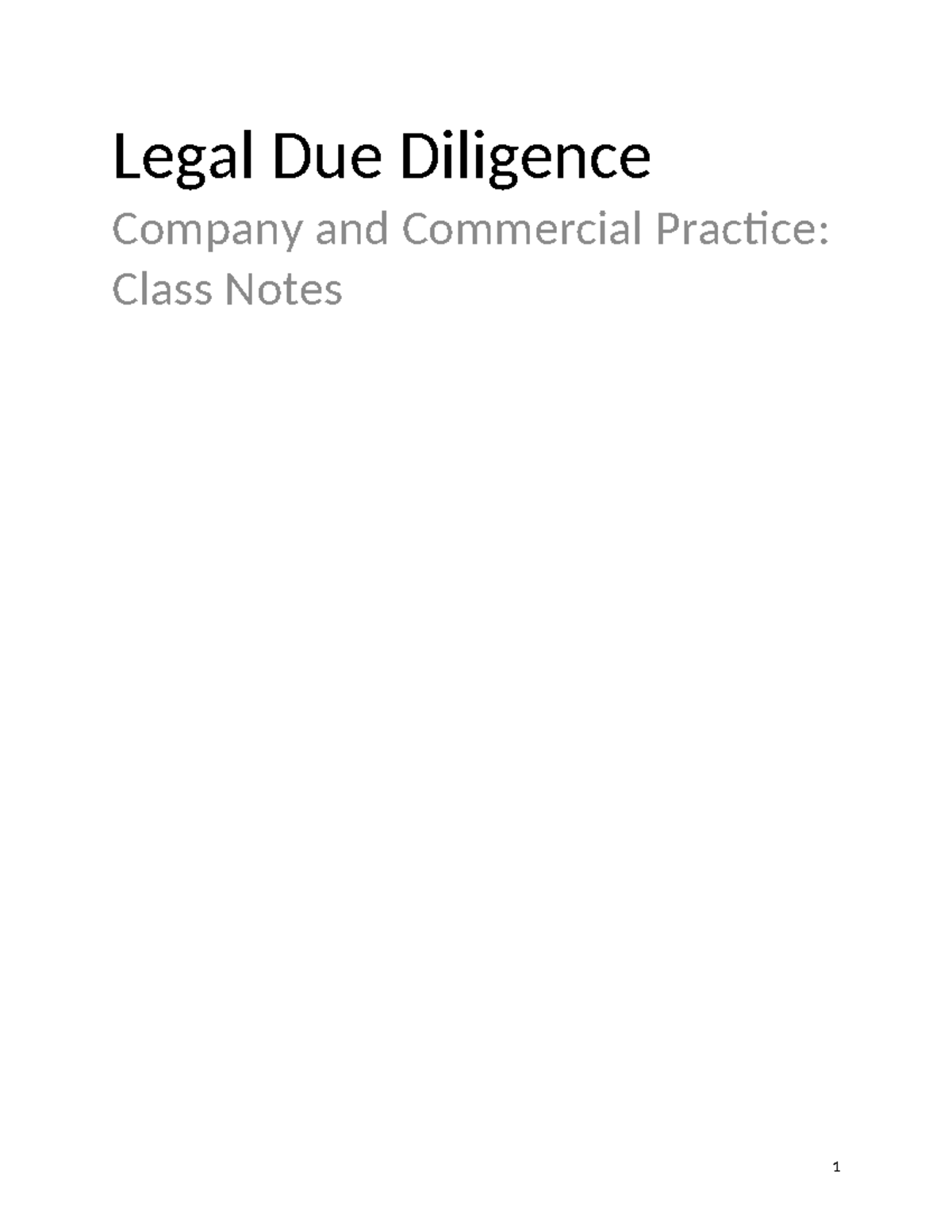 Legal Due Diligence 2 - Law - Legal Due Diligence Company and ...