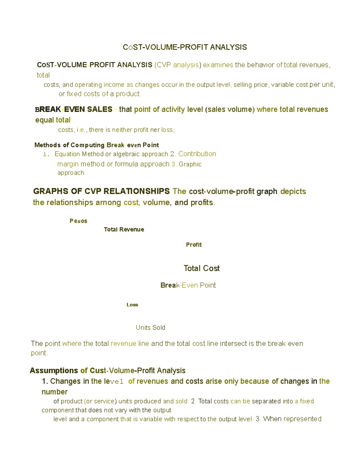 CVP Cost-volume-profit (CVP) analysis - COST-VOLUME-PROFIT ANALYSIS ...