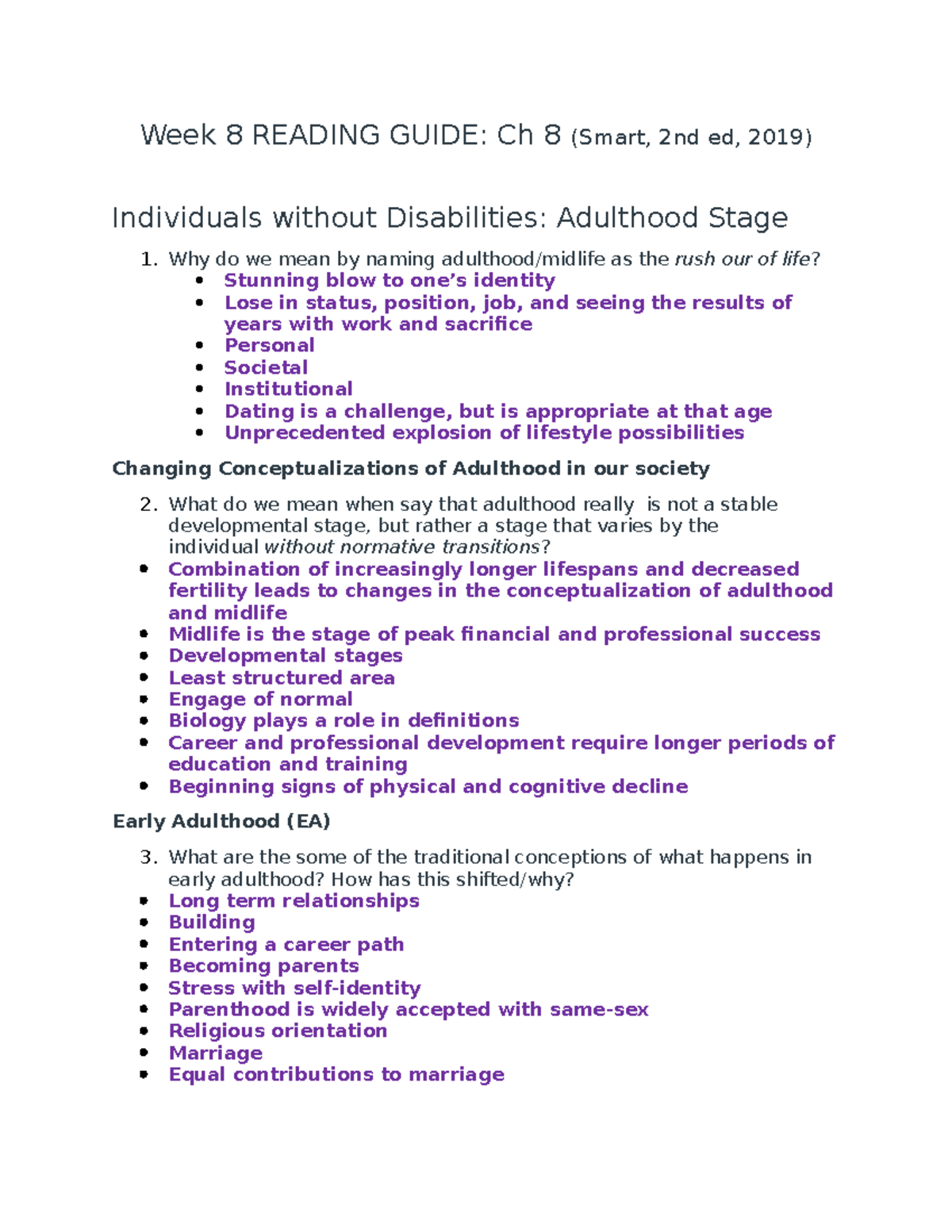 Week 8 Reading Guide - EXED 310 2022 - Week 8 READING GUIDE: Ch 8 ...