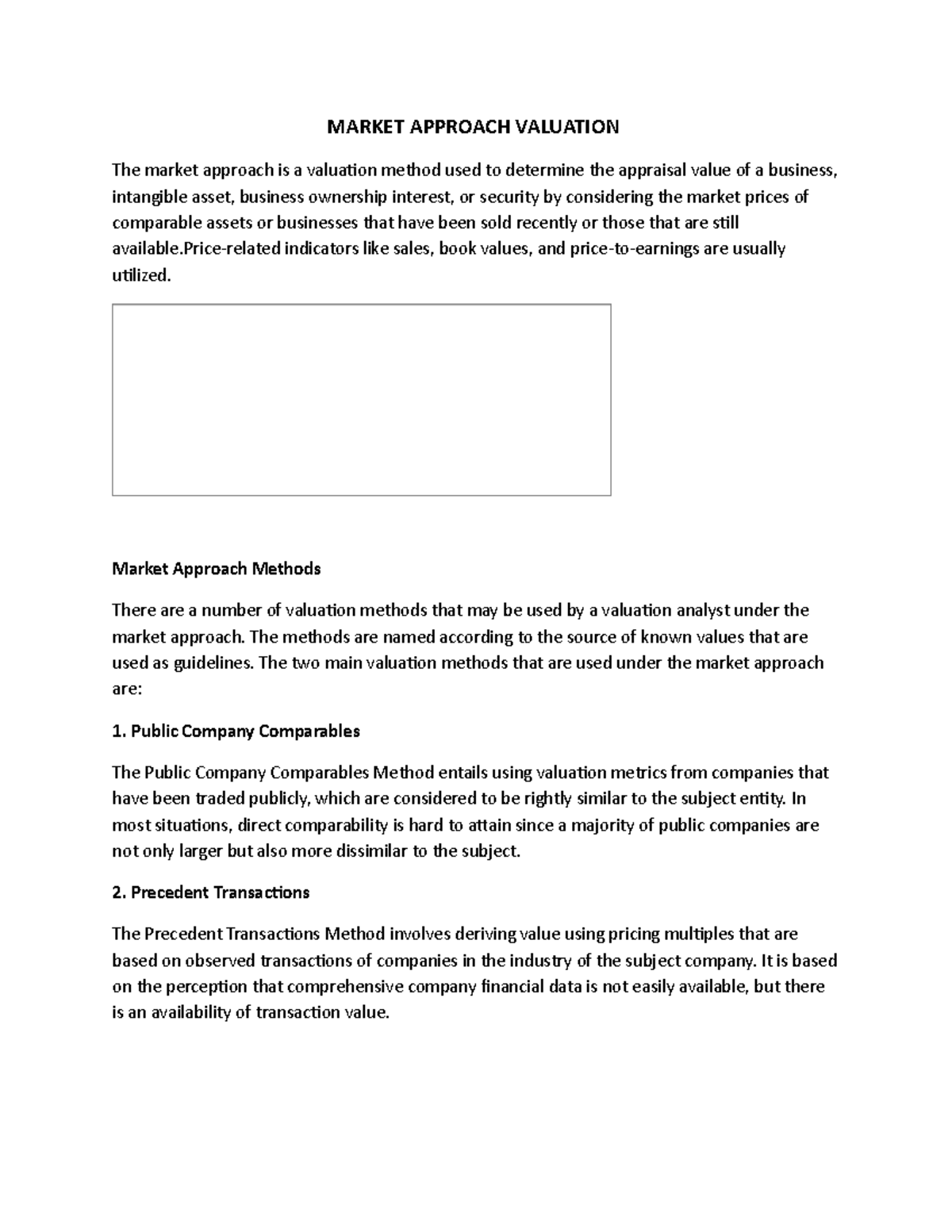 Inbound 3078780500604855045 - MARKET APPROACH VALUATION The market ...