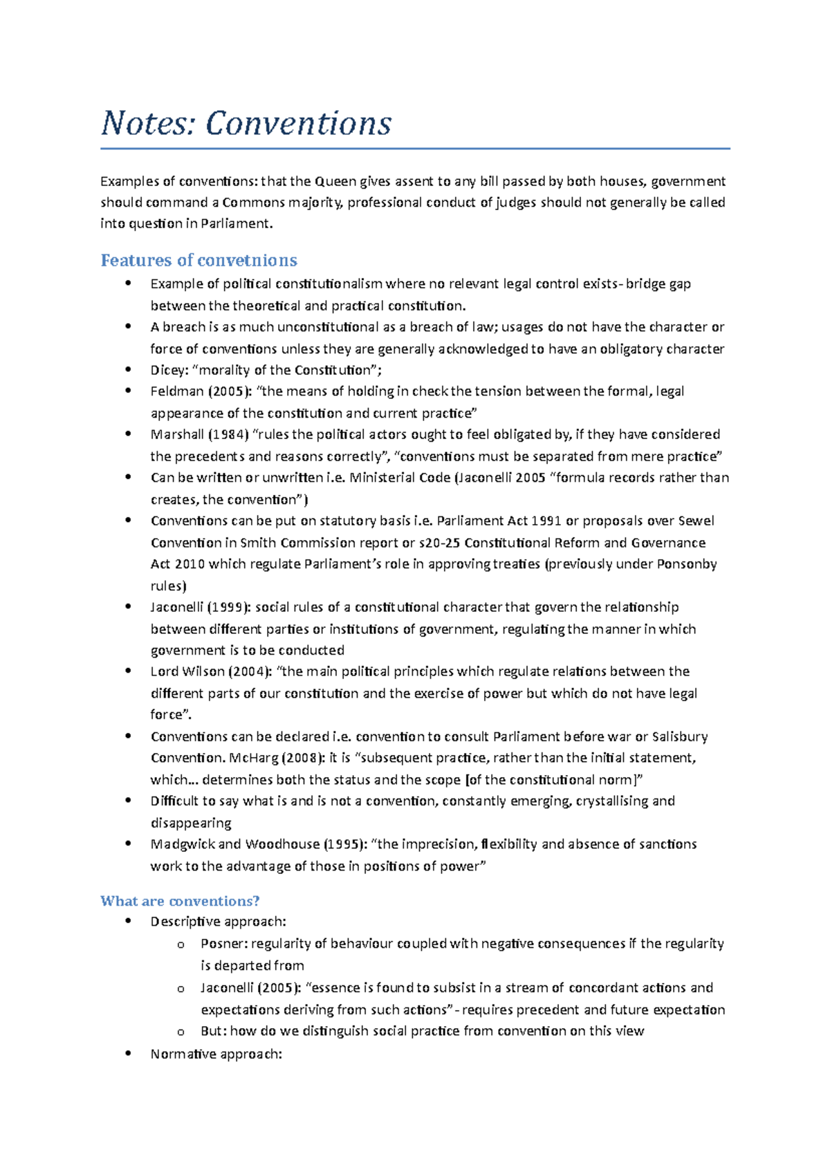 Notes Conventions - Notes: Conventions Examples of conventions: that ...