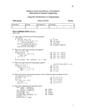 2007 2 final - 2007 - 120 minutes METU CEng 230 FINAL EXAM 12.1 A There ...