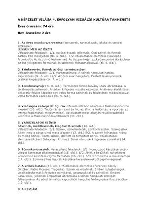 Vizuális kultúra tanmenet 1.o - VIZUÁLIS KULTÚRA TANMENET 1. OSZTÁLY Készítette: Fodor Ildikó ...