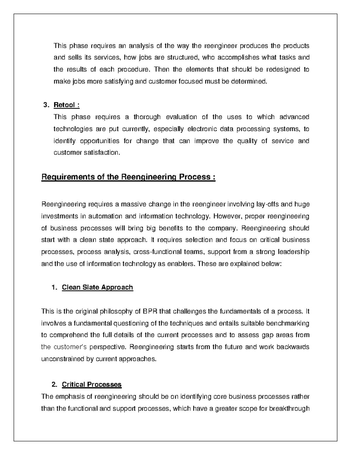 Business Process - ASSIGNMENT - This phase requires an analysis of the ...