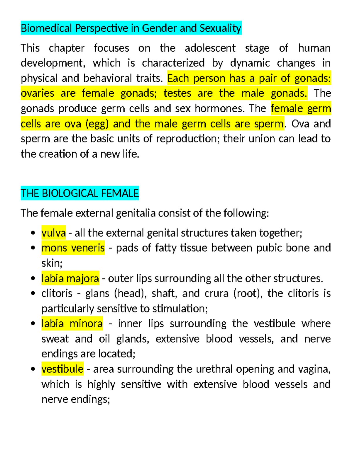 Biomedical Perspective in Gender and Sexuality - Each person has a pair ...