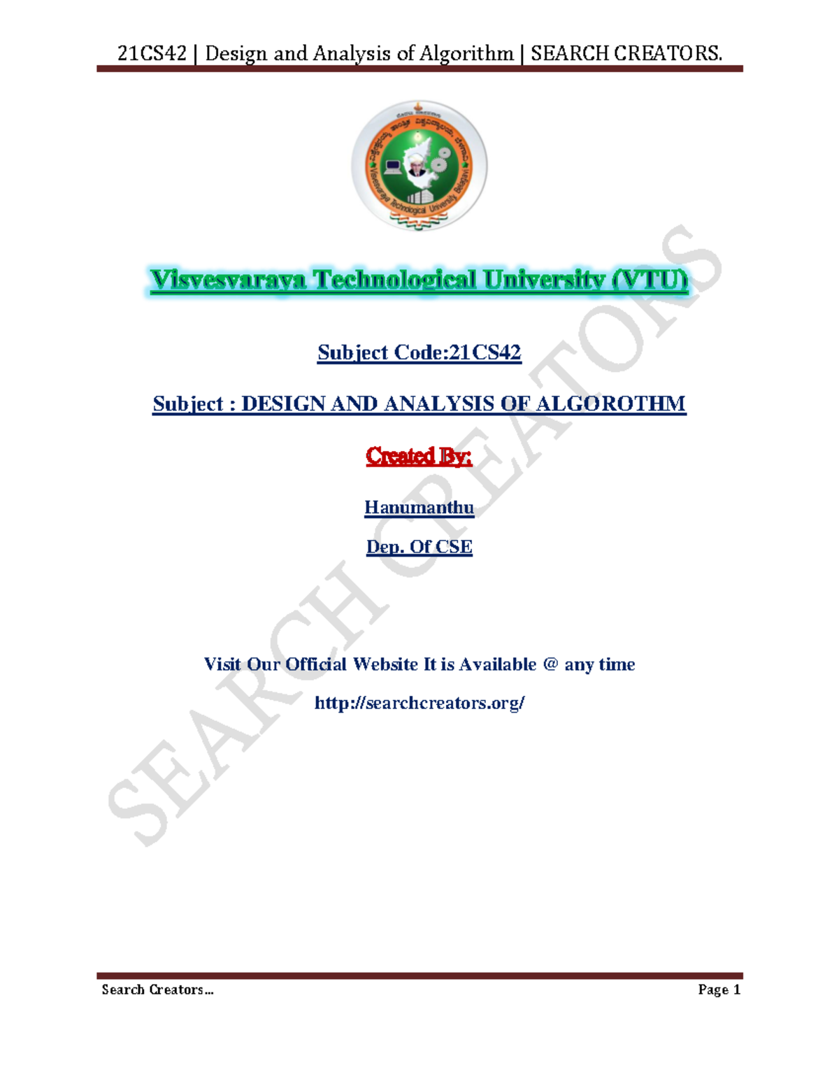 Module-05 - M5 it is is - Subject Code:21CS4 2 Subject : DESIGN AND ...