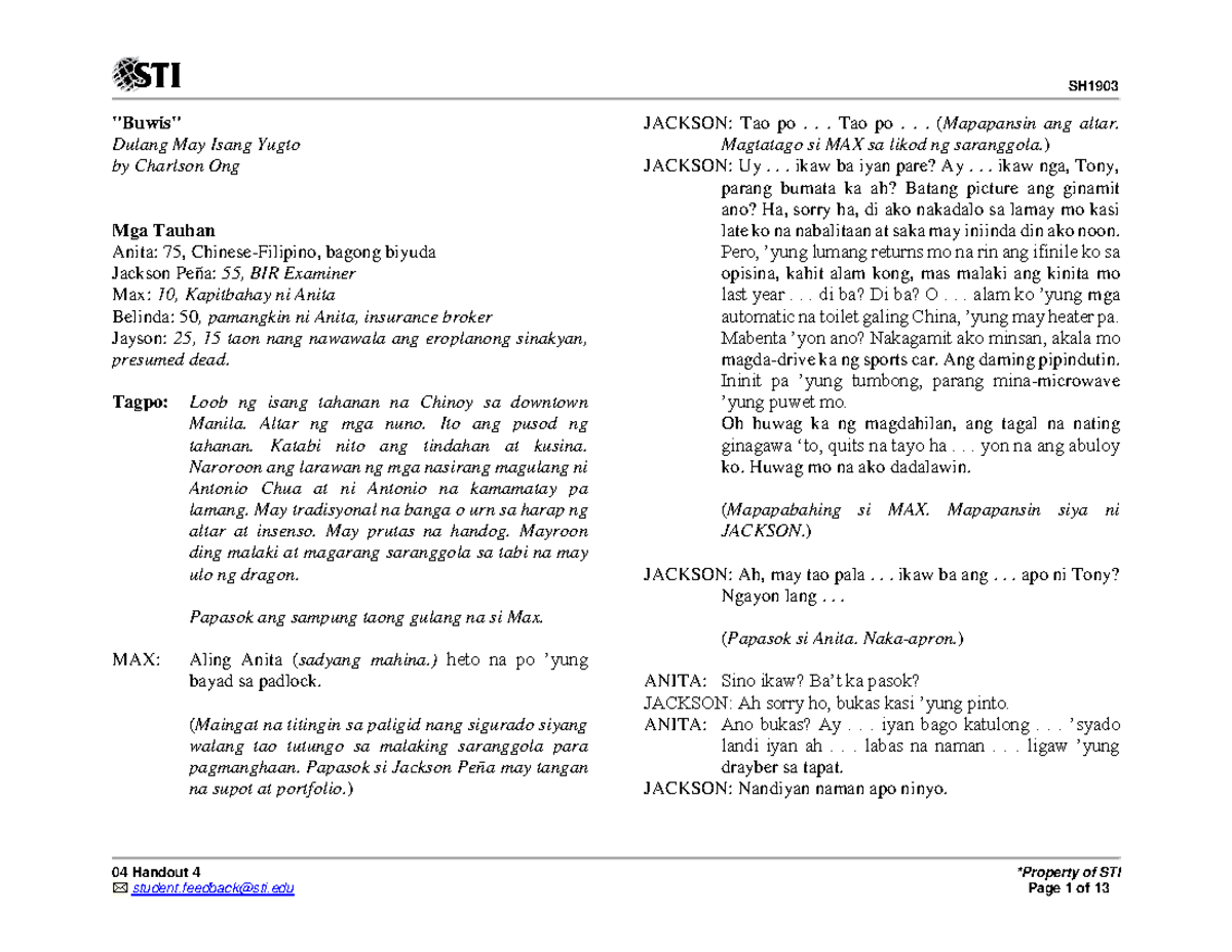 Buwis - note - 04 Handout 4 *Property of STI "Buwis" Dulang May Isang ...