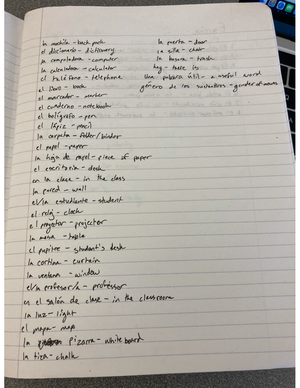 Spanish Notes-2 - Everything was taken during class - Objectivos ...
