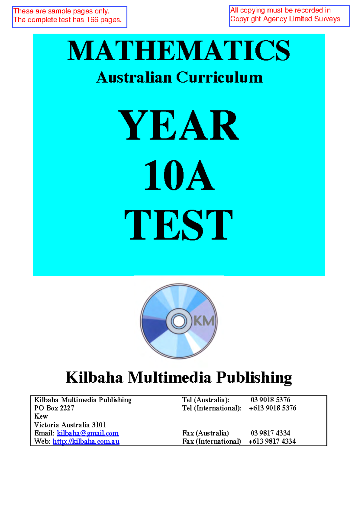 Year10A Maths Sample - Resource - MATHEMATICS Australian Curriculum ...