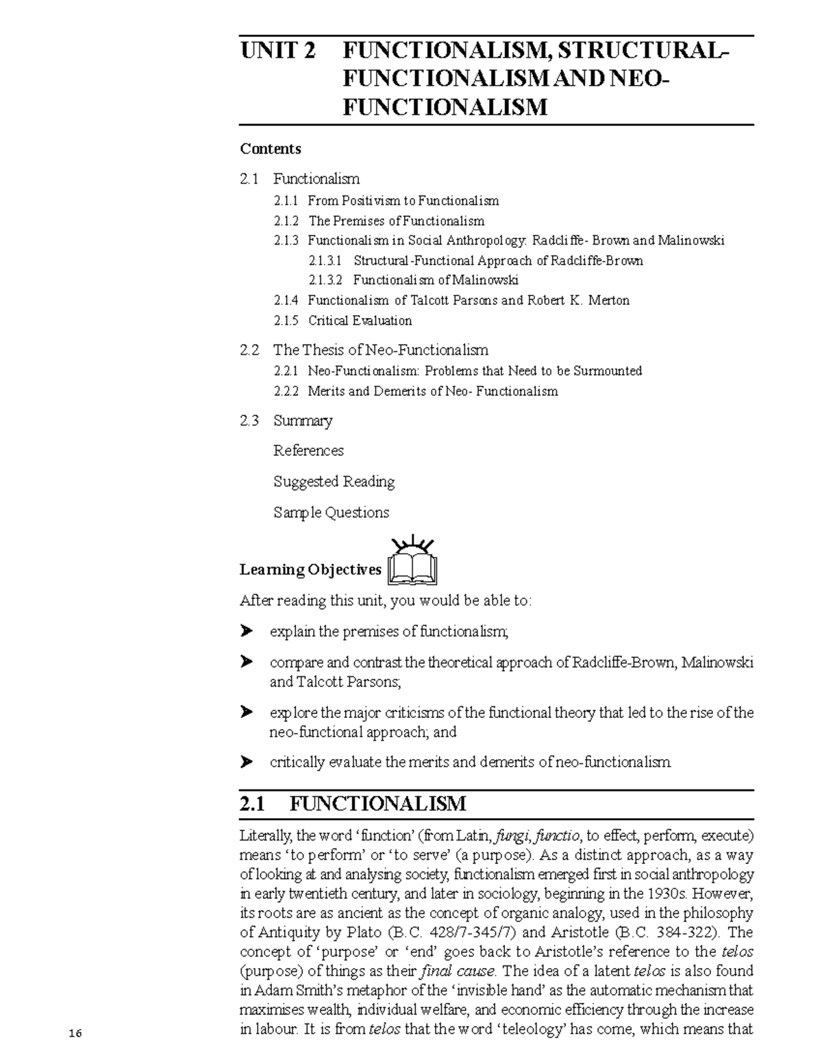 Functionalism and structural functionalism - UNIT 2 FUNCTIONALISM ...