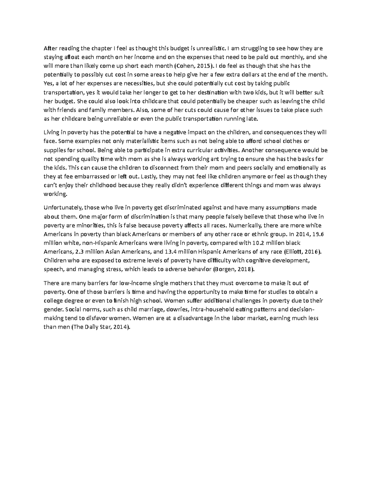 3-2 work and family journal (sociology of the family) - After reading ...