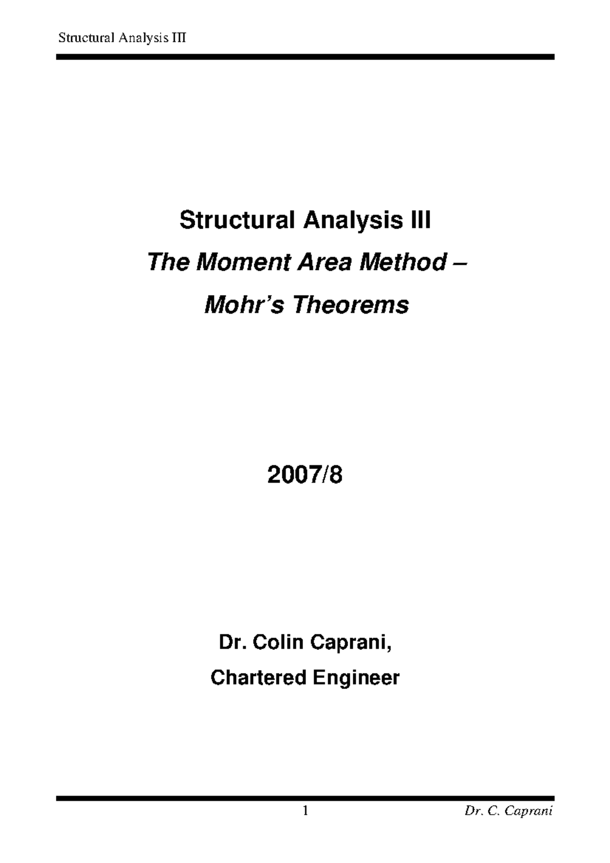 Mohrs Theorems - Structural Analysis III The Moment Area Method – Mohr ...