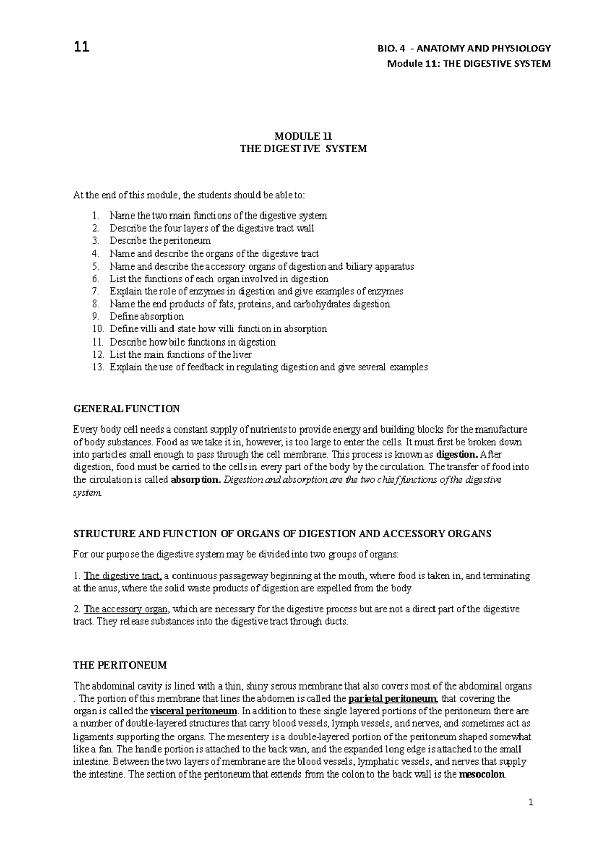 Module 11 Digestivesystem 3367037063624034 - Module 11: THE DIGESTIVE ...