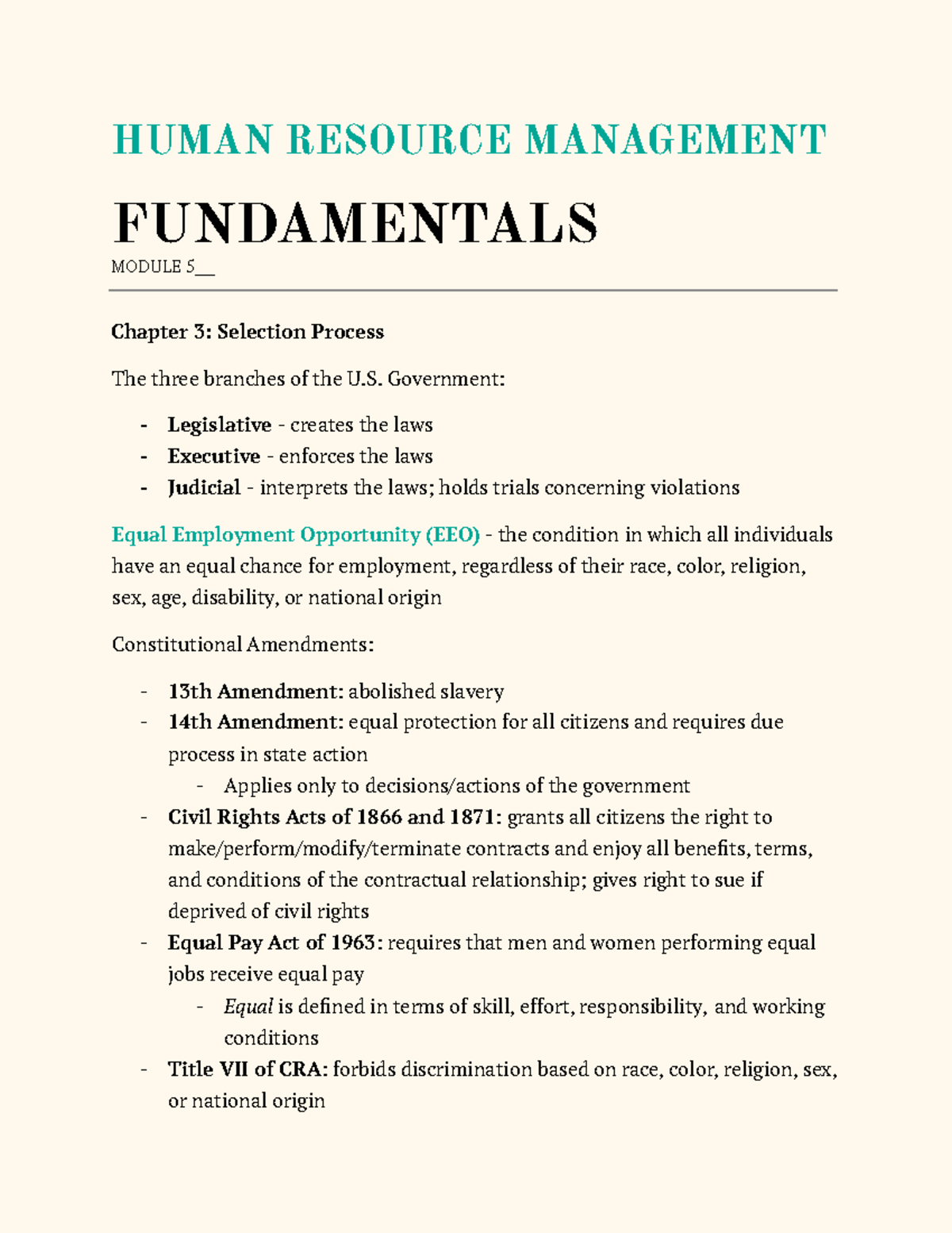 Human Resource Management Module 5 - HUMAN RESOURCE MANAGEMENT ...