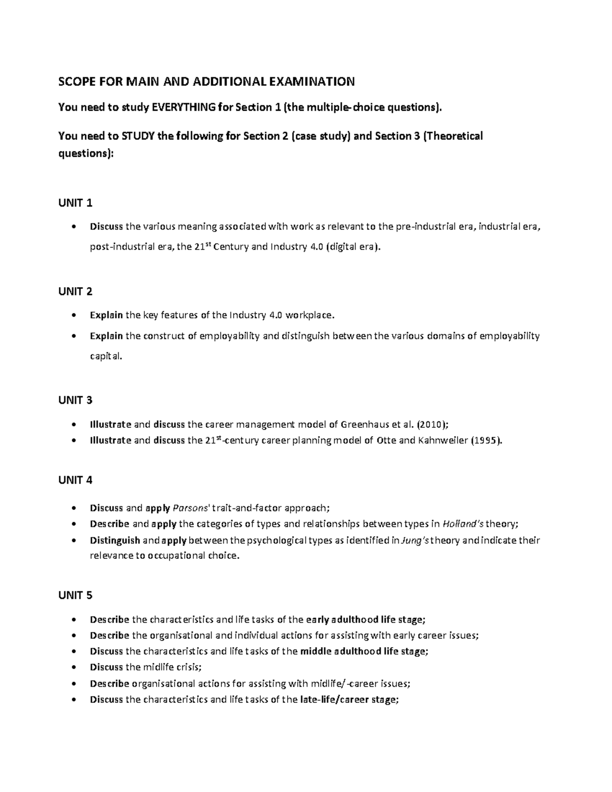 Scope FOR First AND Second EXAM - SCOPE FOR MAIN AND ADDITIONAL ...