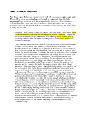 Week 1 Homework Assignment - Week 1 Homework Assignment: FYI - For full credit answers must be ...