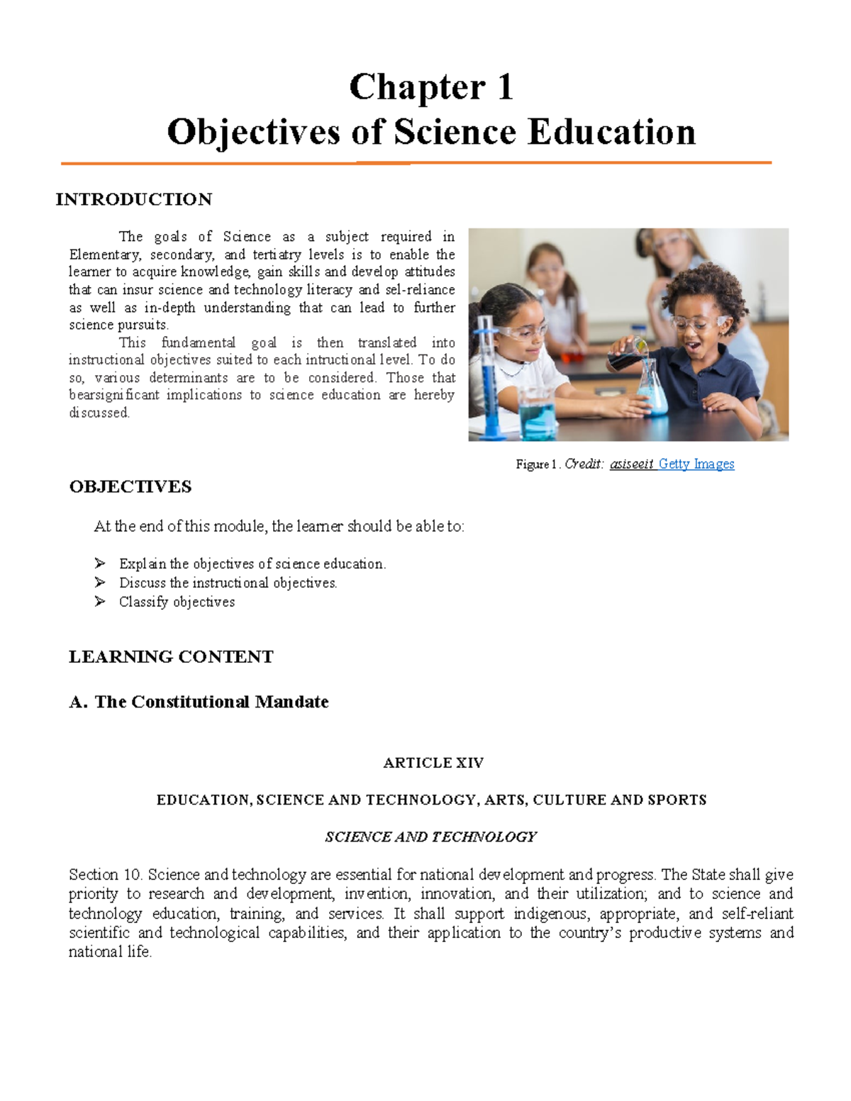 Chapter 1 Objectives OF Science Education 1 - Chapter 1 Objectives of ...
