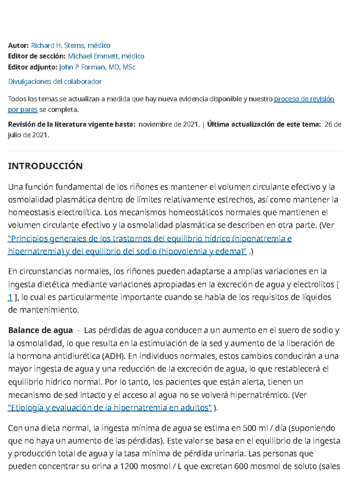 Maintenance and replacement fluid therapy in adults - Up To Date ...