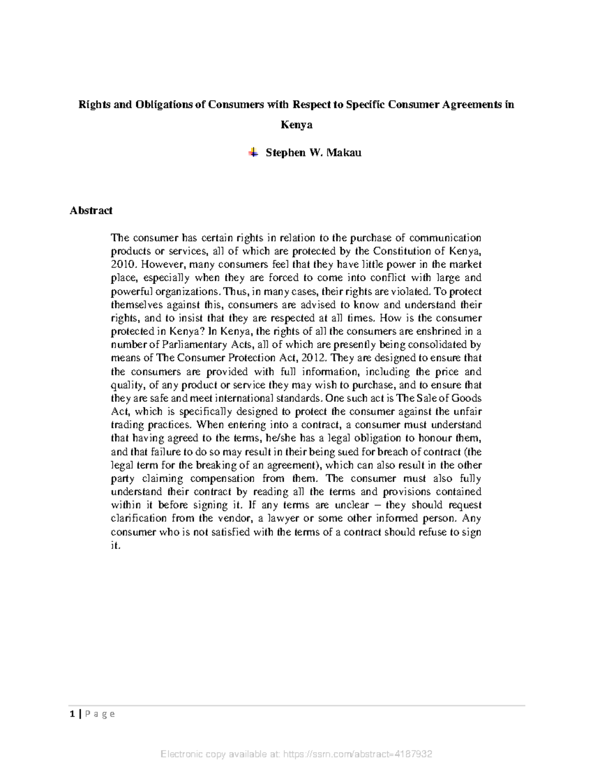 SSRN-id4187932 - Great reference - 1 | P a g e Rights and Obligations ...