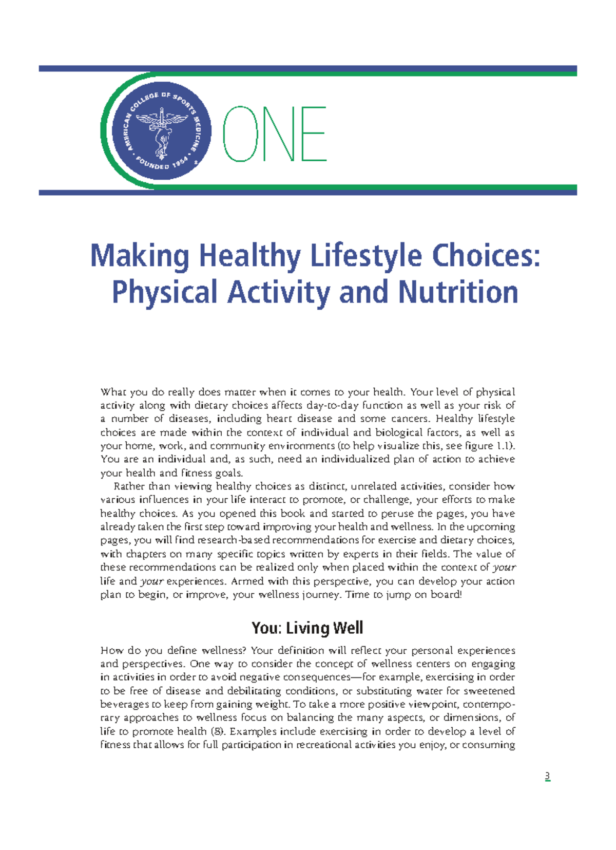 Making Healthy Lifestyle Choices - 3 ONE Making Healthy Lifestyle ...