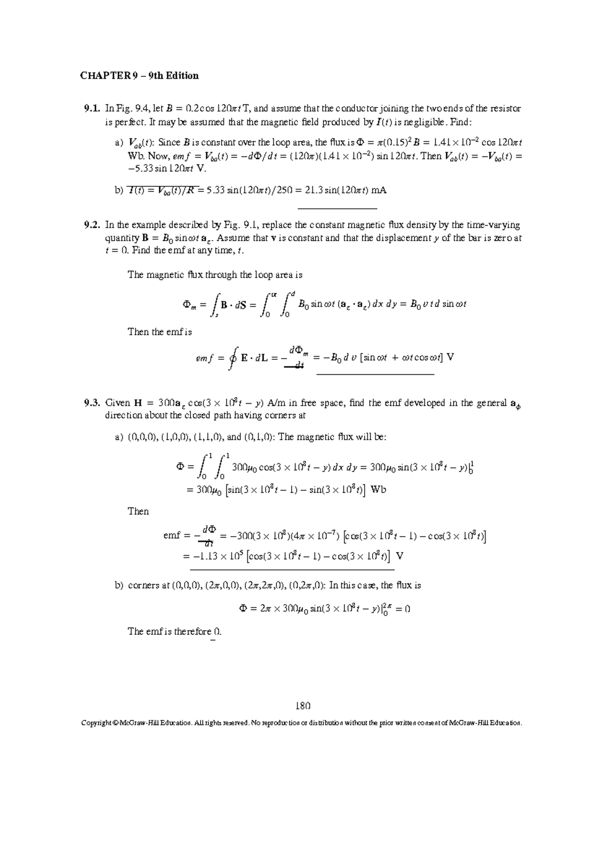 Engineering-electromagnetics-9th-solution compress - CHAPTER 9 3 9th ...