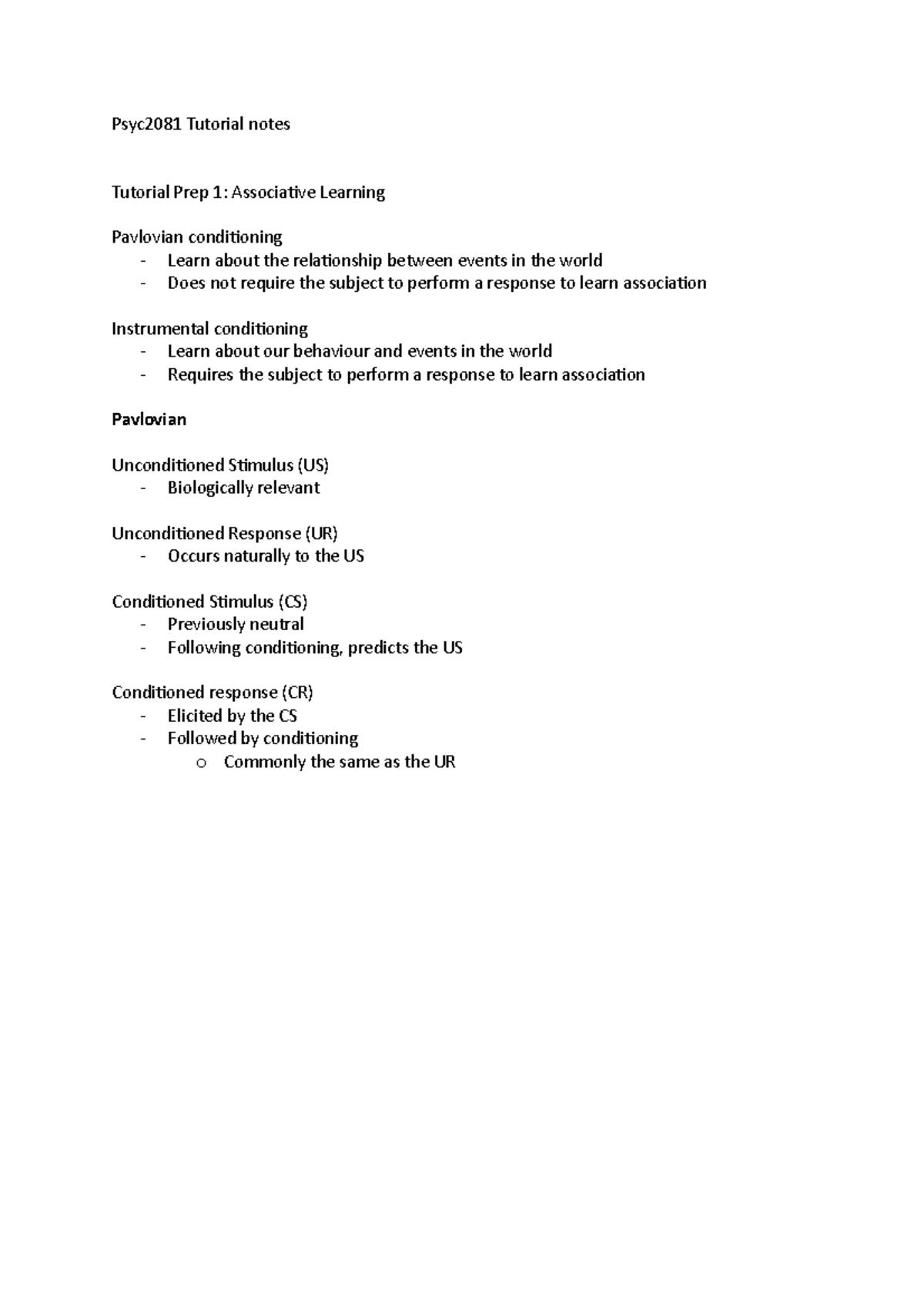Psyc2081 Tutorial notes - Psyc2081 Tutorial notes Tutorial Prep 1 ...