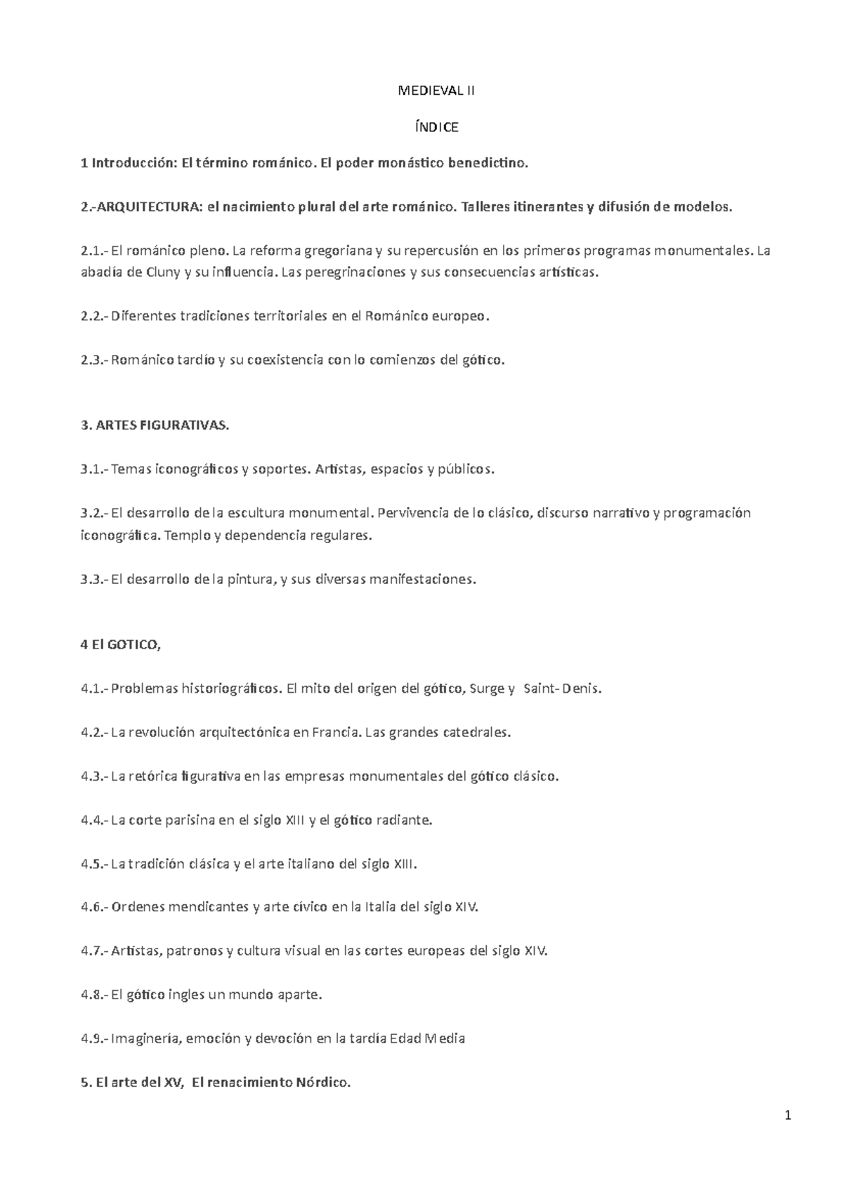 Historia del arte Medieval II segundo curso - MEDIEVAL II ÍNDICE 1 ...