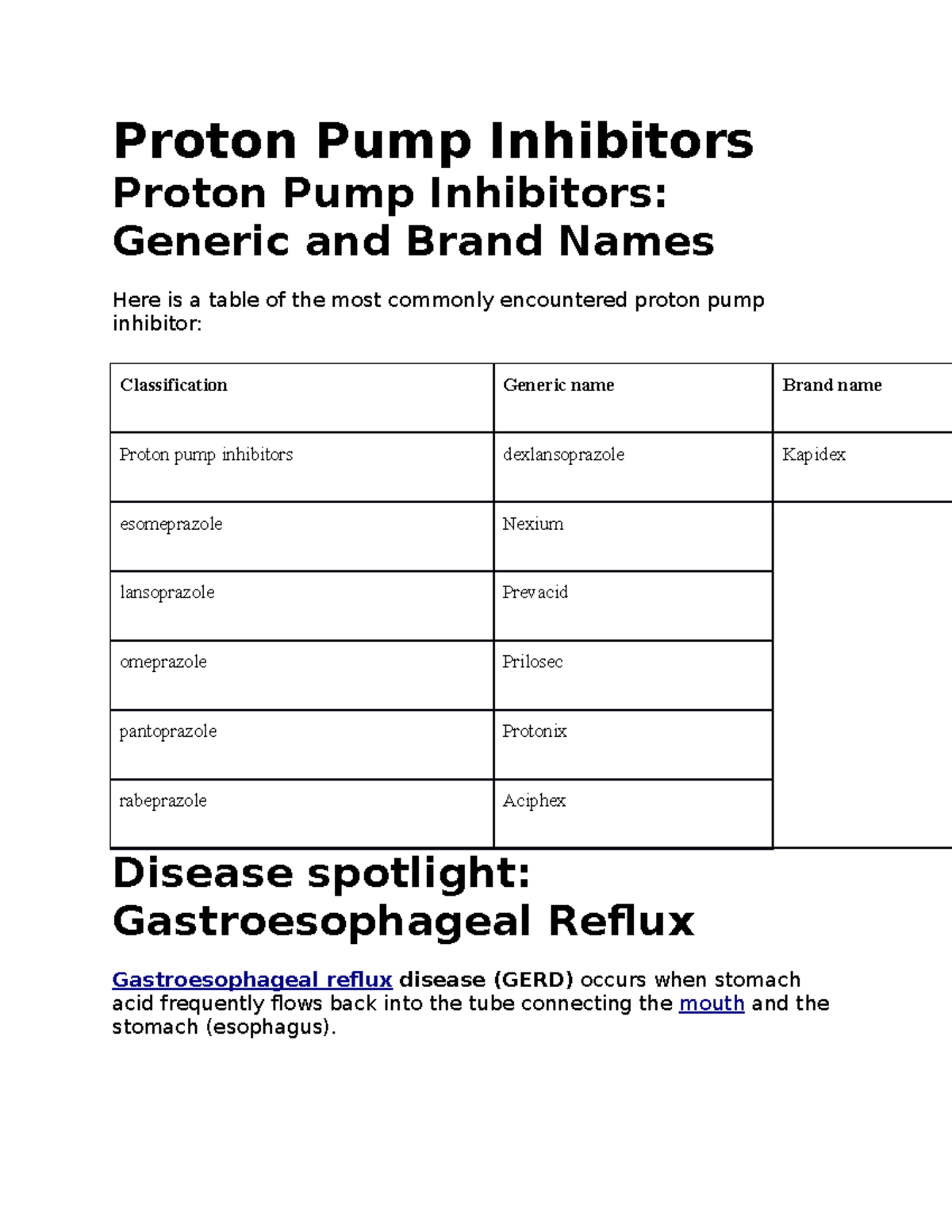 Proton Pump Inhibitors - Proton Pump Inhibitors Proton Pump Inhibitors ...