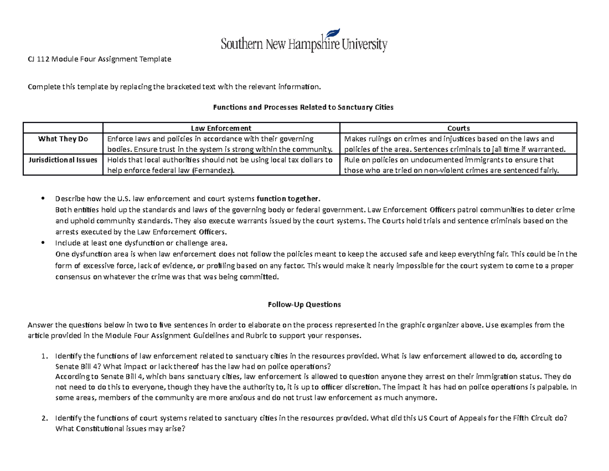 CJ 112 Module Four Assignment Template - CJ 112 Module Four Assignment ...
